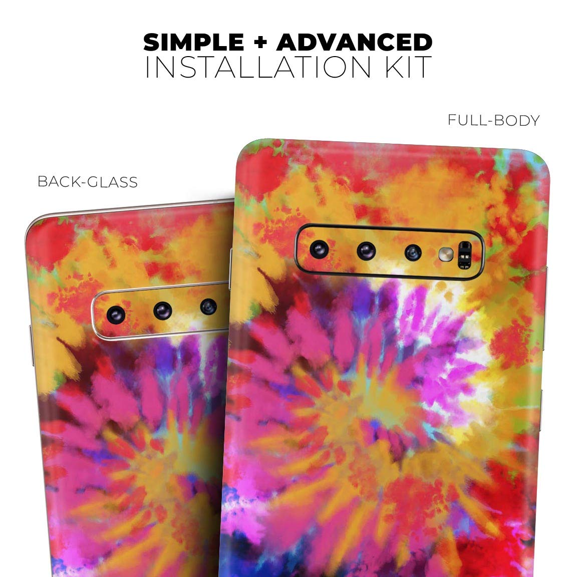 DesignSkinz Spiral Tie Dye V8 Protective Vinyl Decal Wrap Skin Cover Compatible with The Samsung Galaxy S20 (Screen Trim & Back Glass Skin)