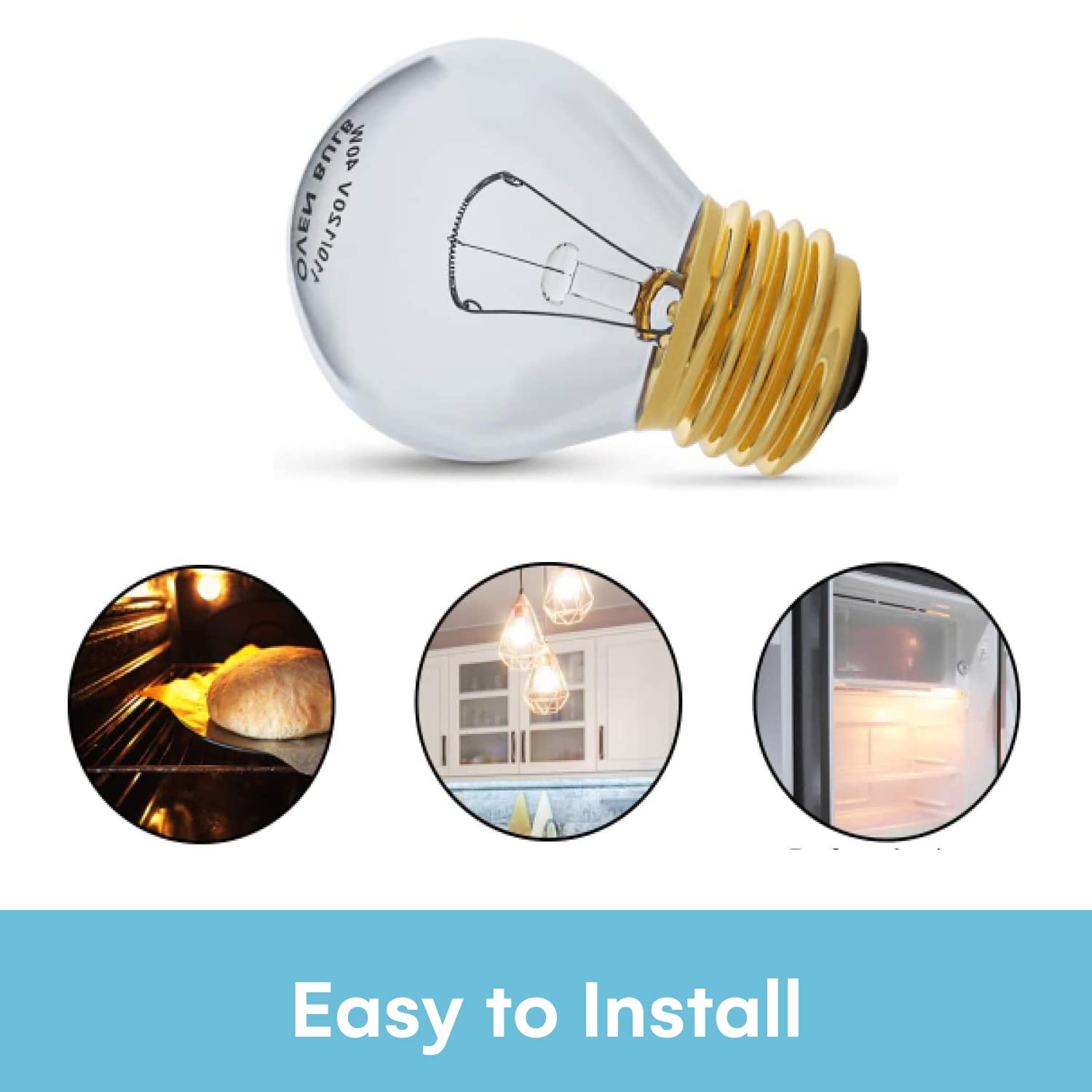 40W Oven Bulb Replacement - High Temp, 400 Lumen, E27/E26 Socket - G45 Clear Bulb for Stove, Microwave, Refrigerator - 2 Pack