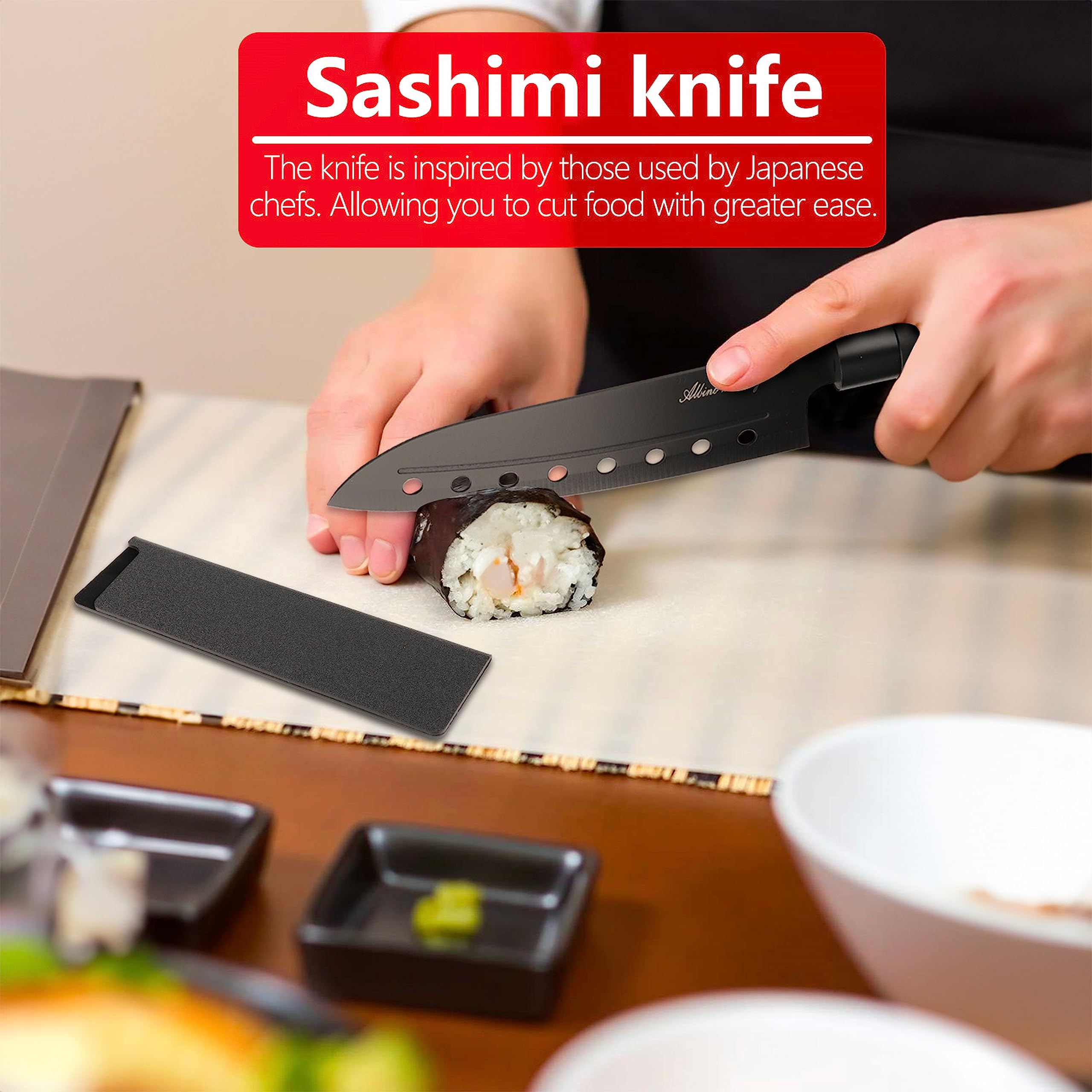 Albino monkey Sushi Making Kit - Elevate Your Sushi Skills in Minutes! Includes New Upgraded Sashimi Knife & Sushi Maker Bazooka, 2 Mats, Nigiri Tool, and More β Perfect for Beginners