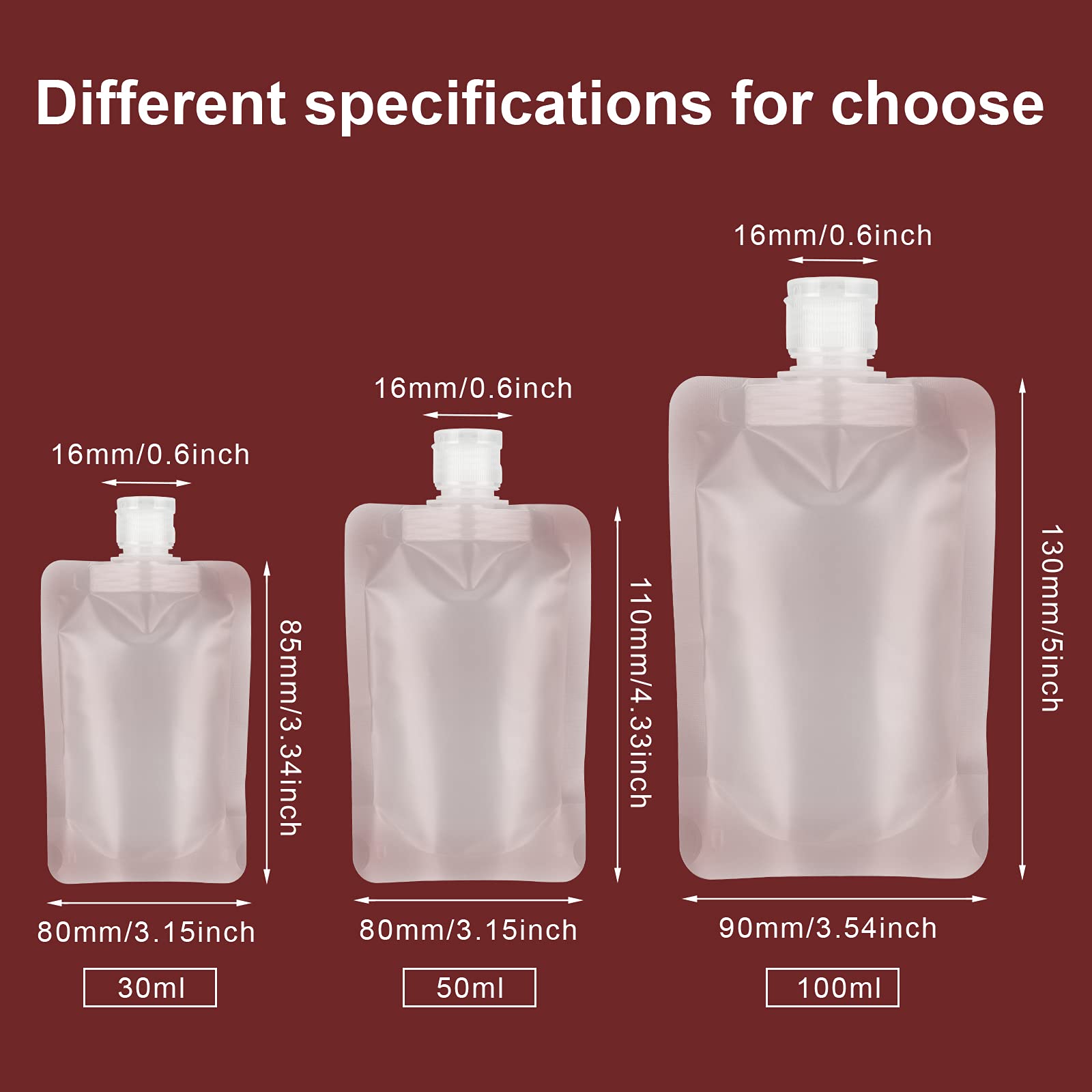 YASUOA 12 Pieces 100ml Leakproof Travel Pouches for toiletries Bulk Travel Size Refillable Squeeze Pouches Containers TSA Approved Empty Stand Up Pouch for Lotion Shampoo Liquids 3.4oz
