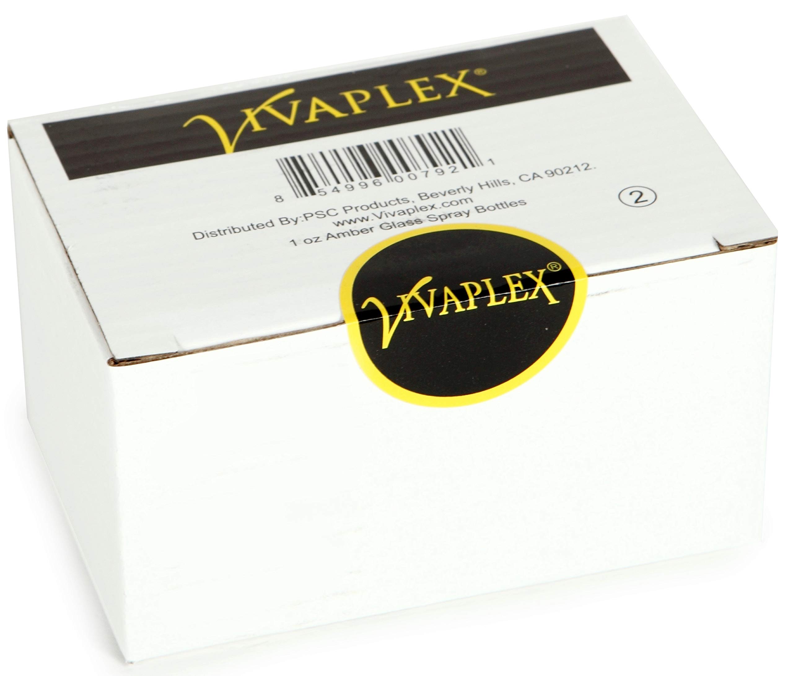 Vivaplex, Amber, 1 oz Glass Bottles, with Black Fine Mist Sprayers - 2 pack