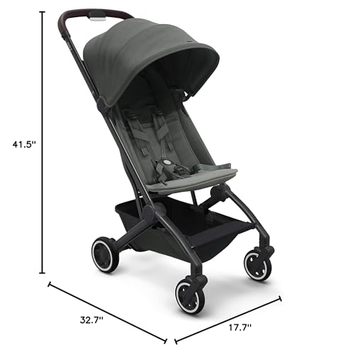 Joolz AER Premium Stroller for Babies from 6 Months up to 50 lbs, Compact & Comfortable, Lightweight, One-Handed Quick Fold, XXL Sun Hood, Raincover & Travelbag Included - Mighty Green