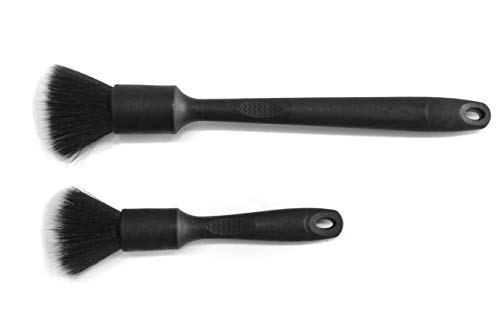 Maxshine Ever So Soft (ESS) Detailing Brush Set (Long, Short) β Excellent Elastic Memory, Bend Recovery, Quality Rubber Handle, Gently Removing Dirt & Dust, No Scratches