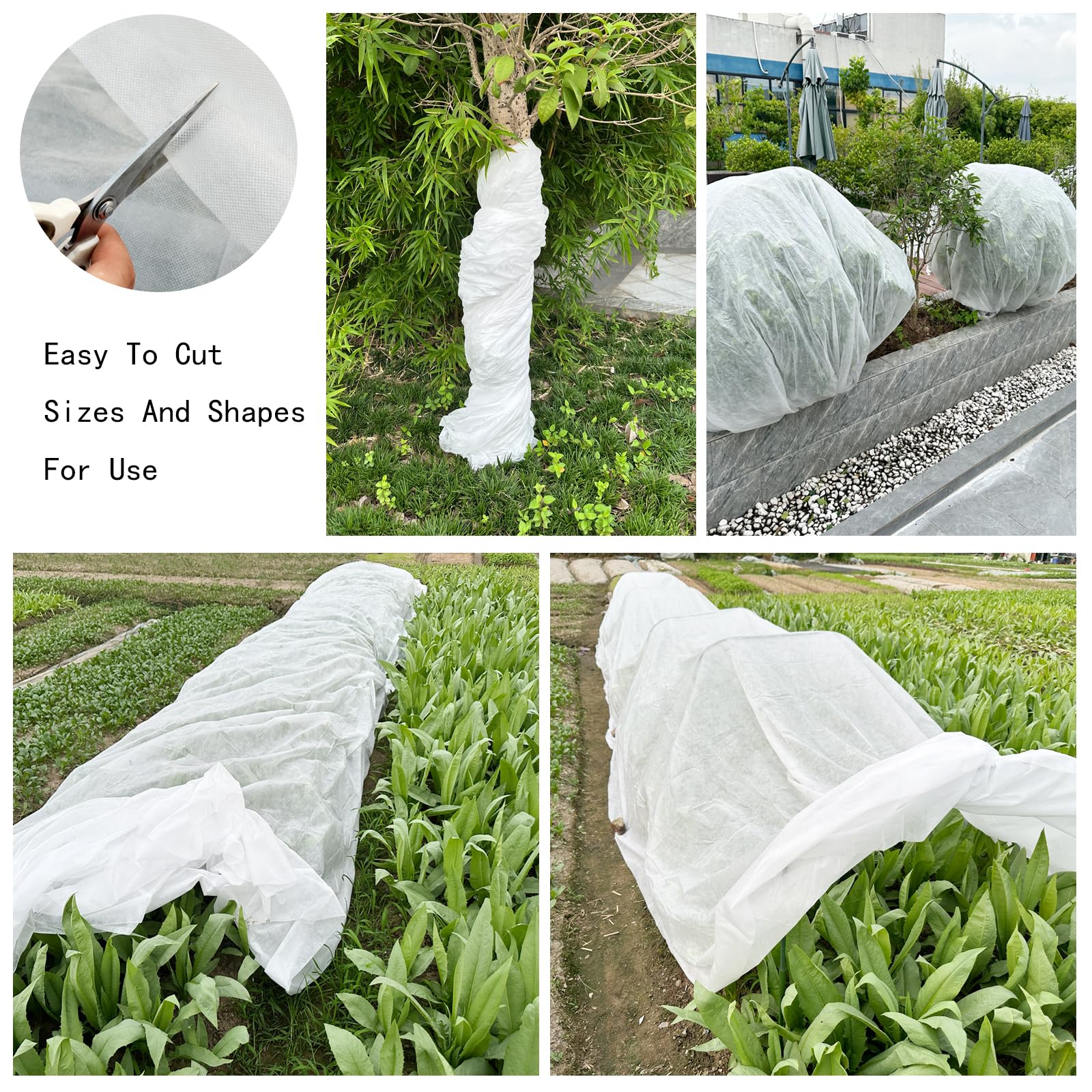 2PCS Plant Covers Freeze Protection-10x33FT 1.05oz/yd², Anti Sleet Freeze Cloth Vegetables Cover,Resistant Frost Floating Blankets Fabric Protect Outdoor Flowers Seedling Breeding from Wind Snow Cold