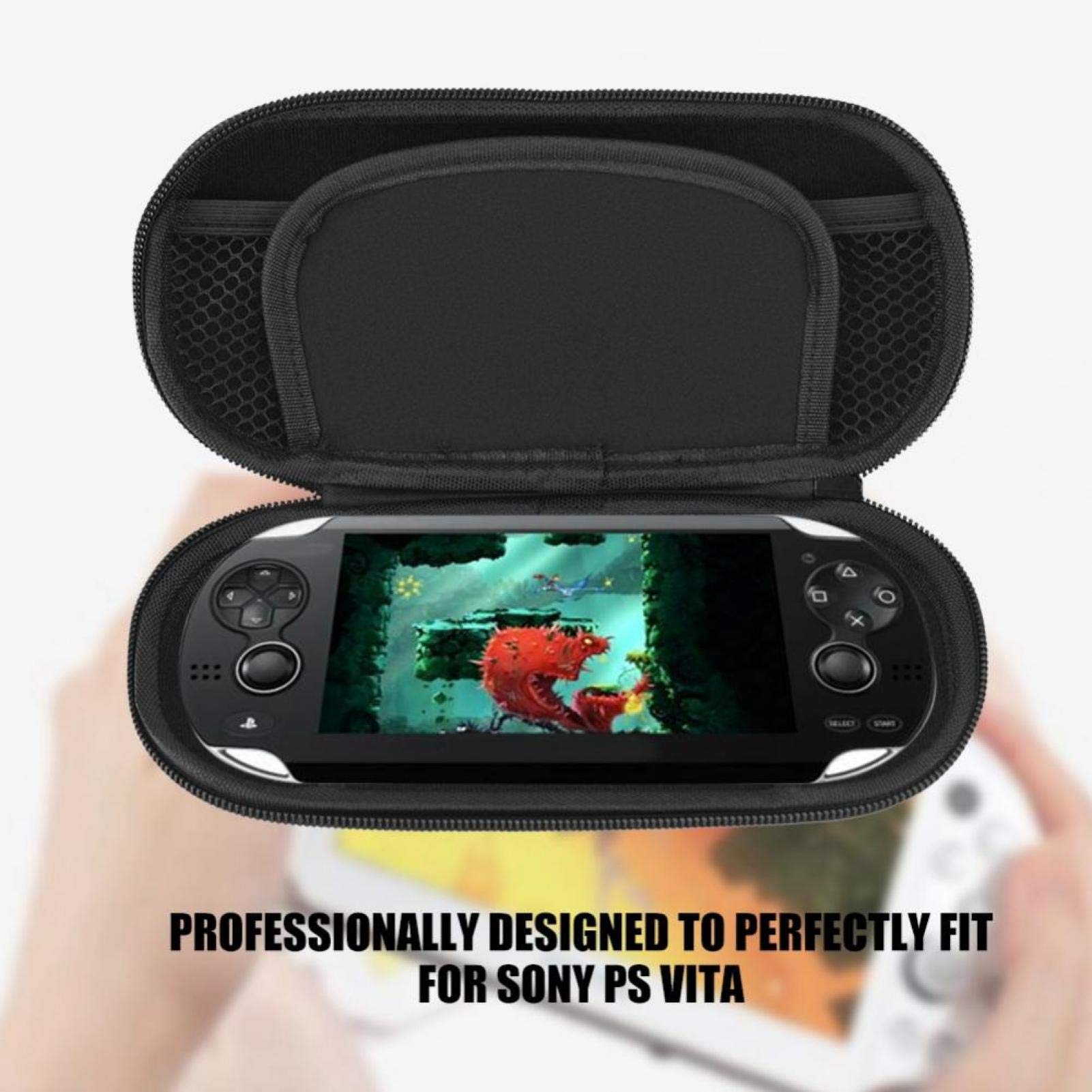 Carrying Case for Ps Vita, Protective Case for Ps Vita Console, Ps Vita Games Accessories, Hockproof Hard Portable Ps Vita Case for Travel, Built In Game Storage