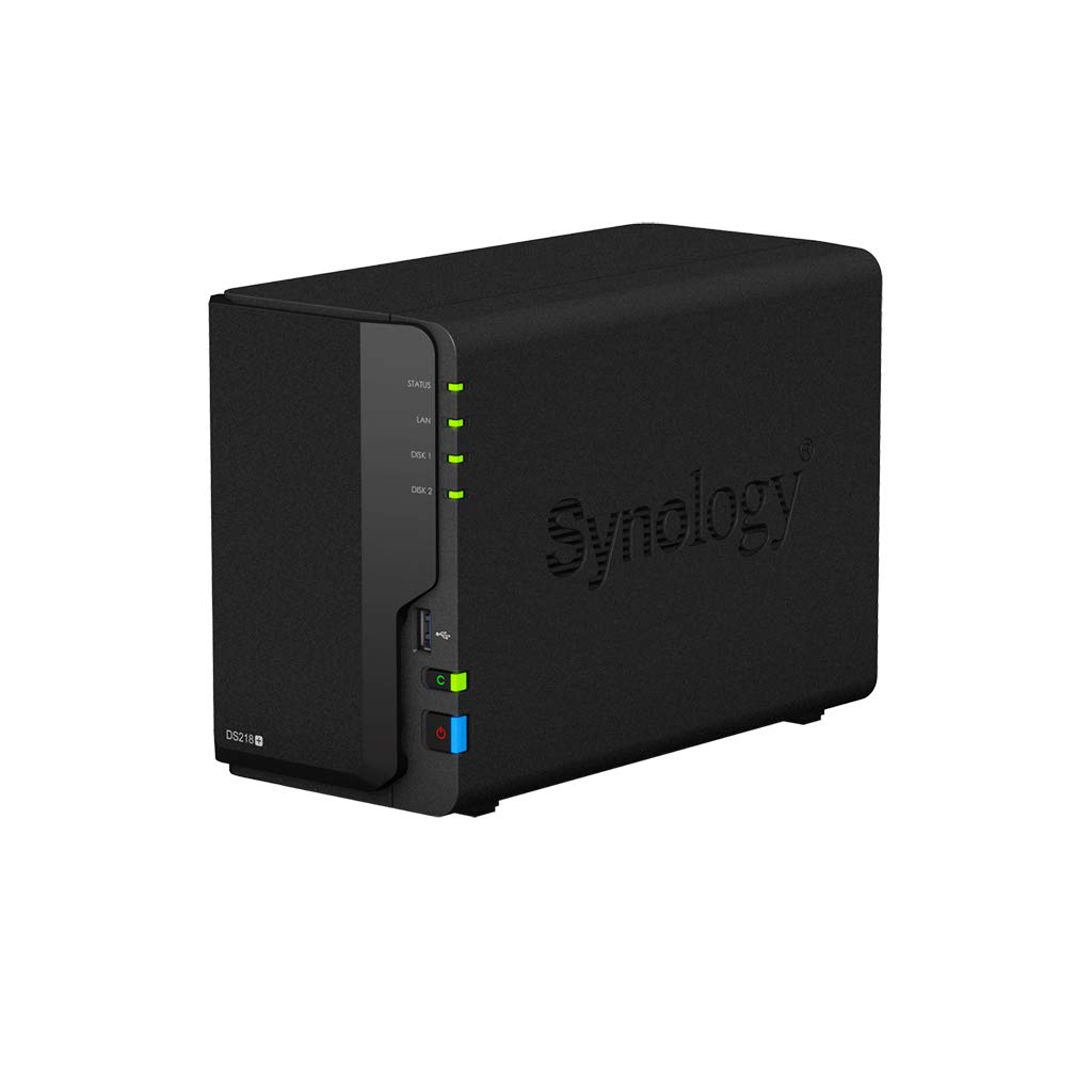 Synology DiskStation DS218+ Mini Desktop NAS Server, Intel Celeron J3355 Dual-Core, 6GB DDR3L SDRAM, 4TB SSD, DSM Software