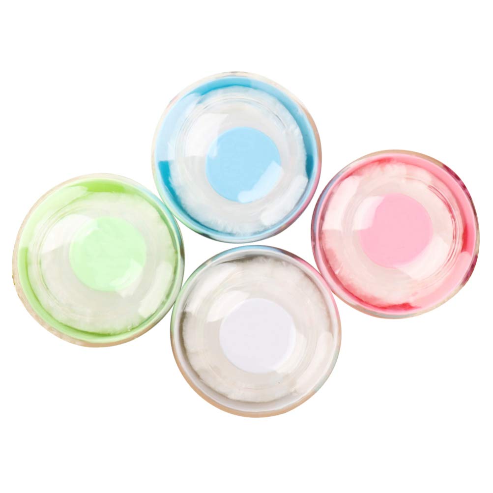 LEORX 4pcs Baby Powder Puff Case Talcum Powder Puff Container Box for Baby Infant Newborn