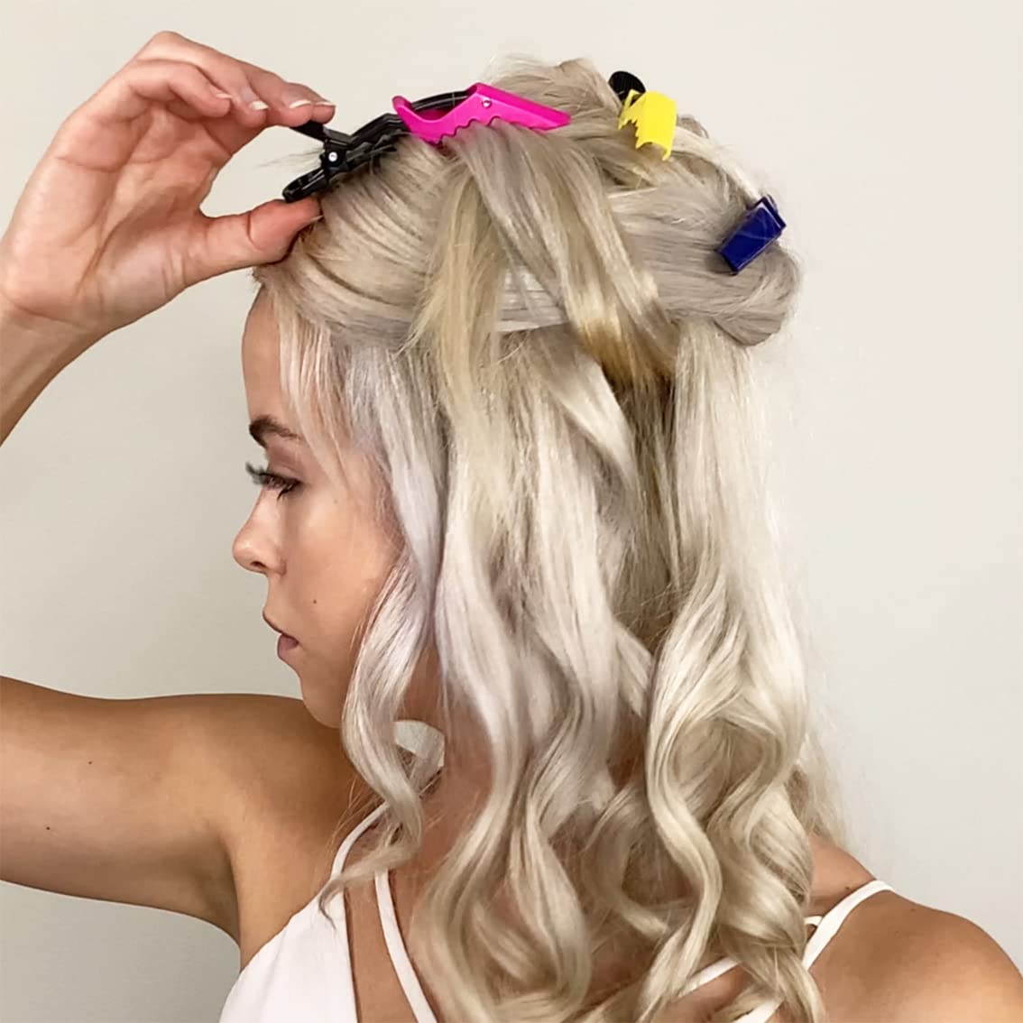 HH&LL Hair Clips for Women β Wide Teeth & Double-Hinged Design β Alligator Styling Sectioning Clips of Professional Hair Salon Quality - 10Pack (Mixing)