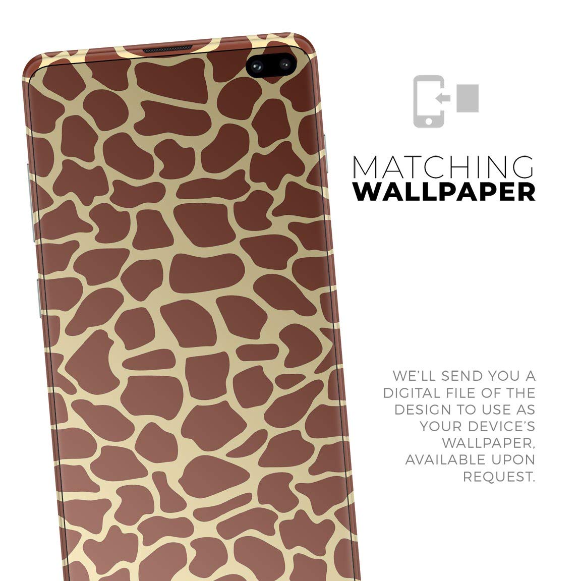 DesignSkinz Simple Vector Giraffe Print Protective Vinyl Decal Wrap Skin Cover Compatible with The Samsung Galaxy S20 (Screen Trim & Back Glass Skin)