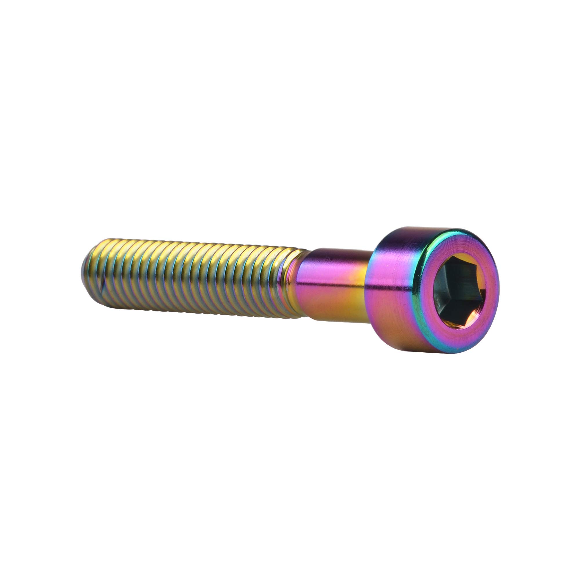 Wanyifa Titanium Ti M6x10 15 18 20 25 30 35 40 45 50 55 60 65mm Socket Allen Hex Bolt Pack of 4 (M6x40mm, Ranibow)