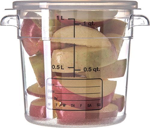 Carlisle FoodService Products 1076107 StorPlus Polycarbonate Round Container, 1 Quart Capacity, Clear (Case of 12)