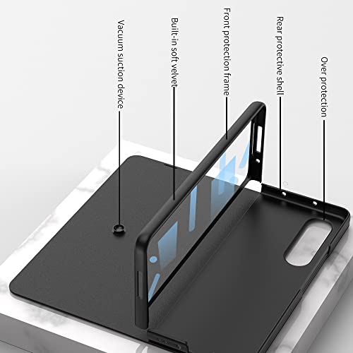 Breclar for Samsung Galaxy Z Fold 4 Case with S-Pen Pocket Luxury Flip Plating Glass Crystal Hybrid Leather All-Inclusive Cover, with S Pen Holder for Samsung Z Fold 4 5G 2022 (Lion)