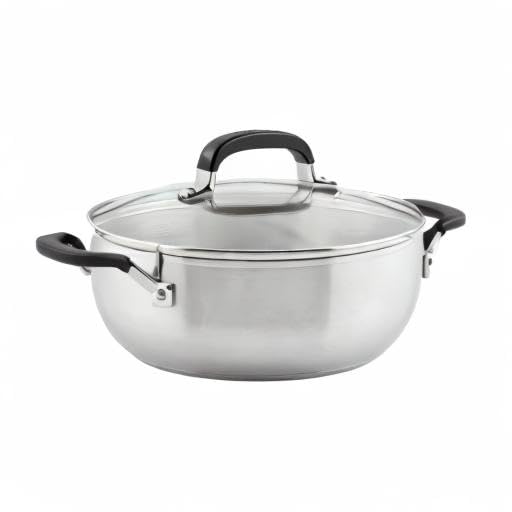 KitchenAid Casserole with Lid, 4 Quart, Brushed Stainless Steel