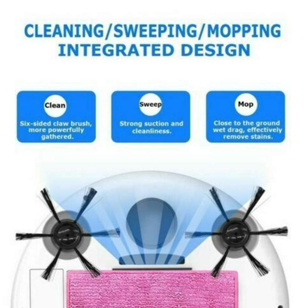 3 in 1 Floor Robot Vacuum Cleaner Mop, Automatic Distance Sensor Edge Sweeping Robot, Ideal for Hard Floors and Carpets, Pet Hair, Self-Charging, Quiet, Large, with Mop
