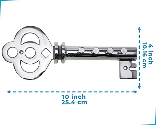 Comfify Decorative Wall Mounted Key Holder - Multiple Key Hooks Rack for Entryway - Hand Cast Aluminum Key Shaped - Modern Theme - Polished Finish - with Screws and Anchors