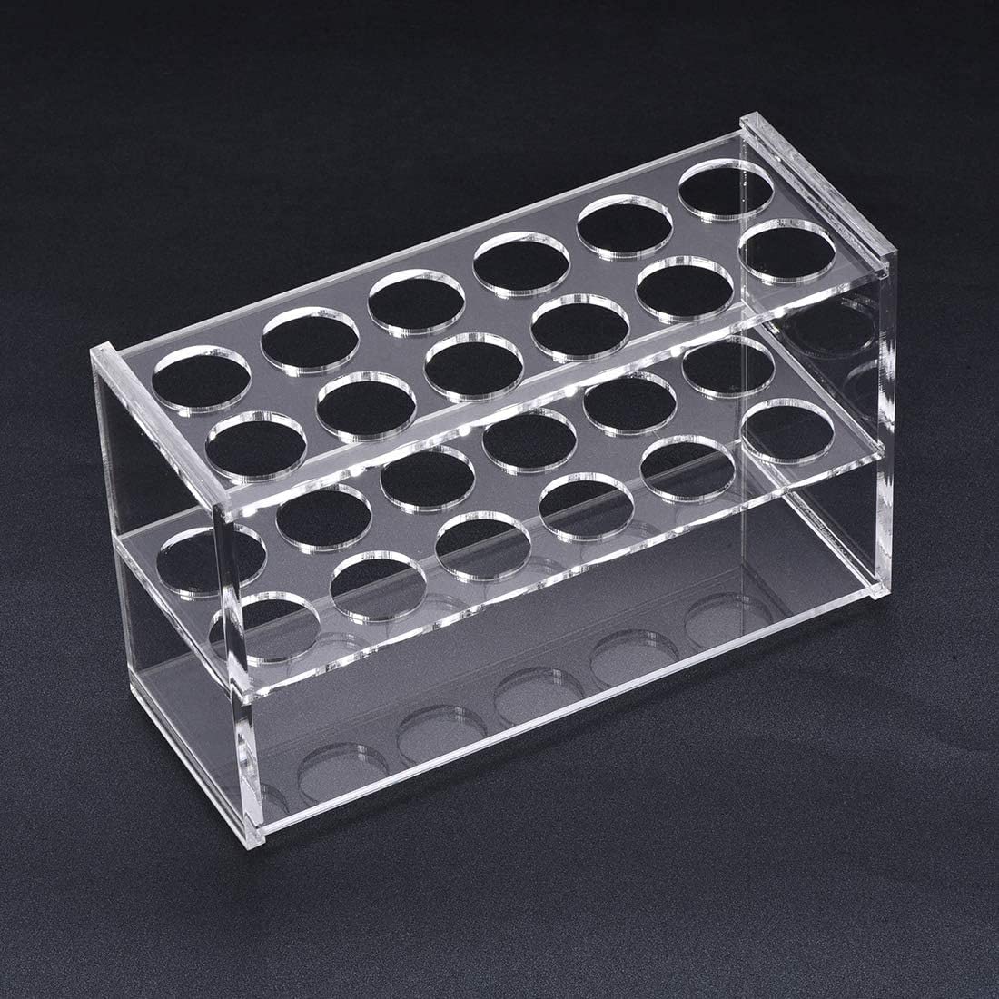 KNMNIU Acrylic Test Tube Holder Rack 12 Sockets for 25ml Centrifuge Tubes Clear (25ml,12 Sockets)