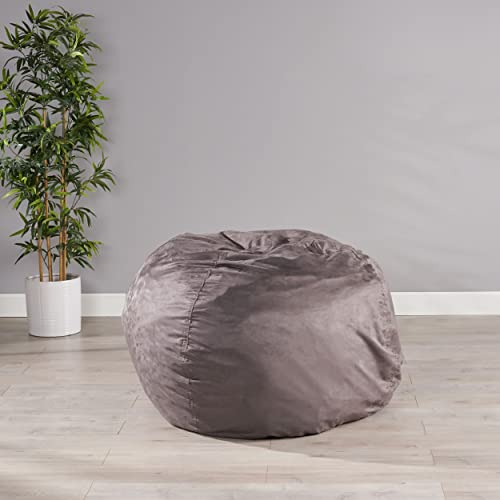 Christopher Knight Home Waldo 5 Foot Bean Bag, 5 Ft, Charcoal