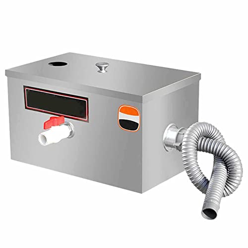 Commercial Stainless Steel Grease Trap Interceptor, Grease Trap, Oil and Water Separator, Removable Mesh Filter, for Kitchen, Restaurants, Coffee Shops