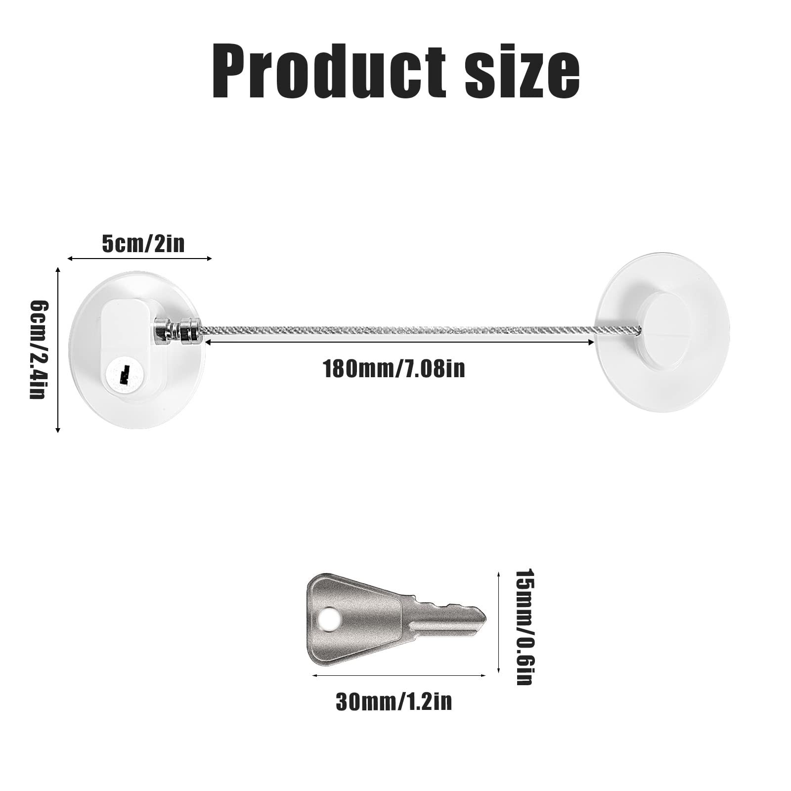 2pcs Refrigerator Door Locks with Keys, Self Adhesive Freezer Lock Window Door Locks Child Safety Locks for Cabinet Cupboard Drawer Kitchen (Oval Shape)