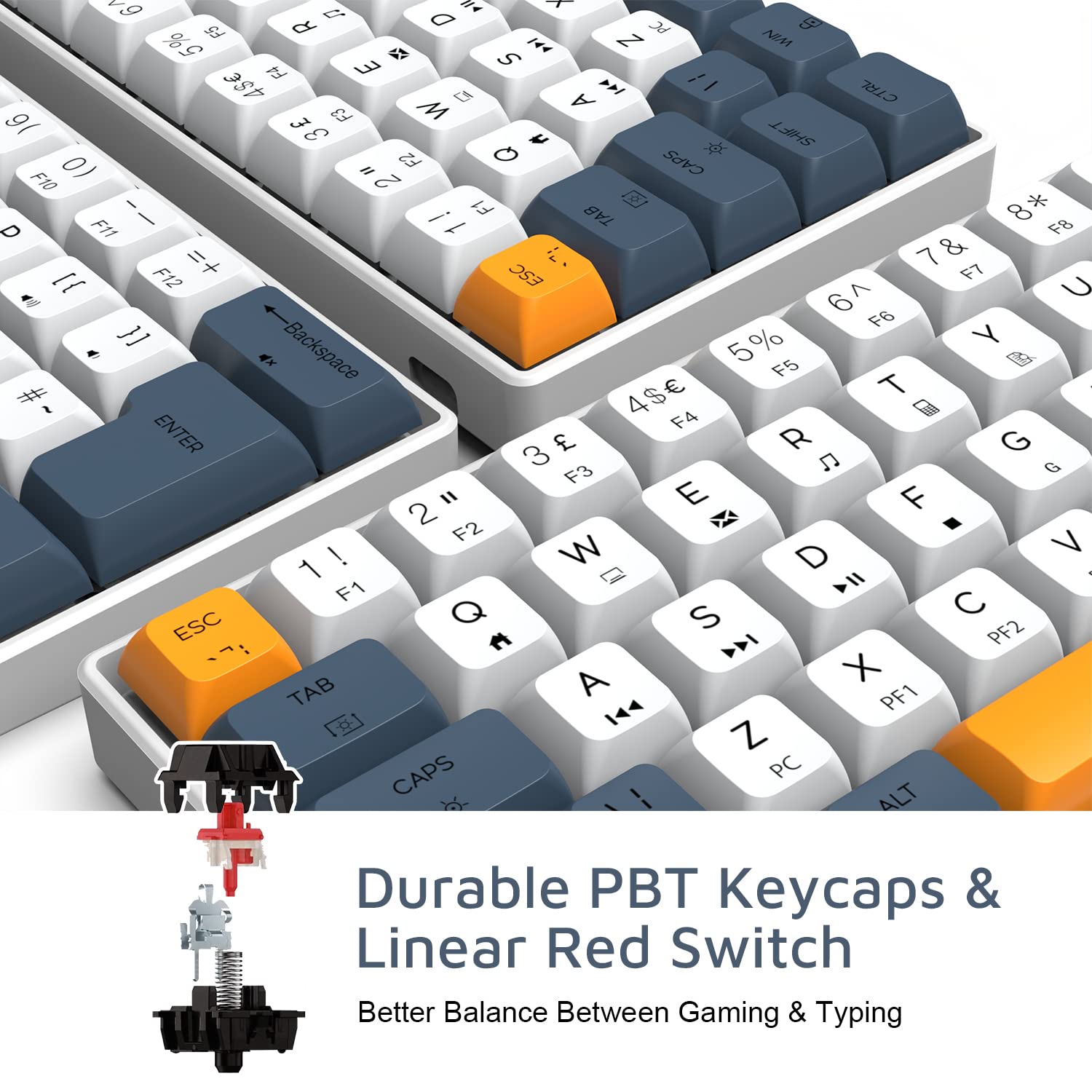 60% Mechanical Gaming Keyboard and Mouse,Wired Compact PC keyboard with Red Switch,RGB LED Backlit,OEM Dye Sublimation PBT Keycaps,12000DPI Lightweight Gaming Mouse,Mouse Pad for Computer/Laptop
