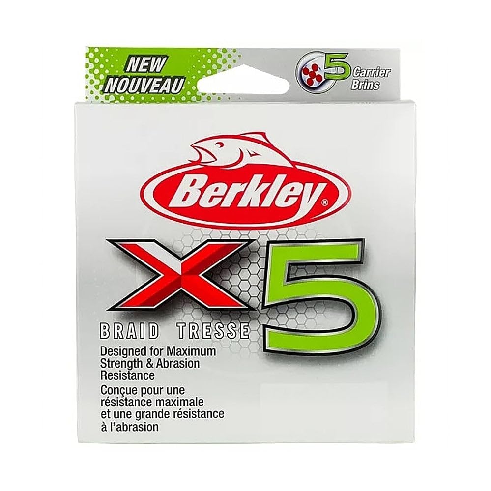Berkley x5 Braid Superline, Crystal, 15-Pound Break Strength, 2188yd Fishing Line, Suitable for Freshwater and Saltwater Environments