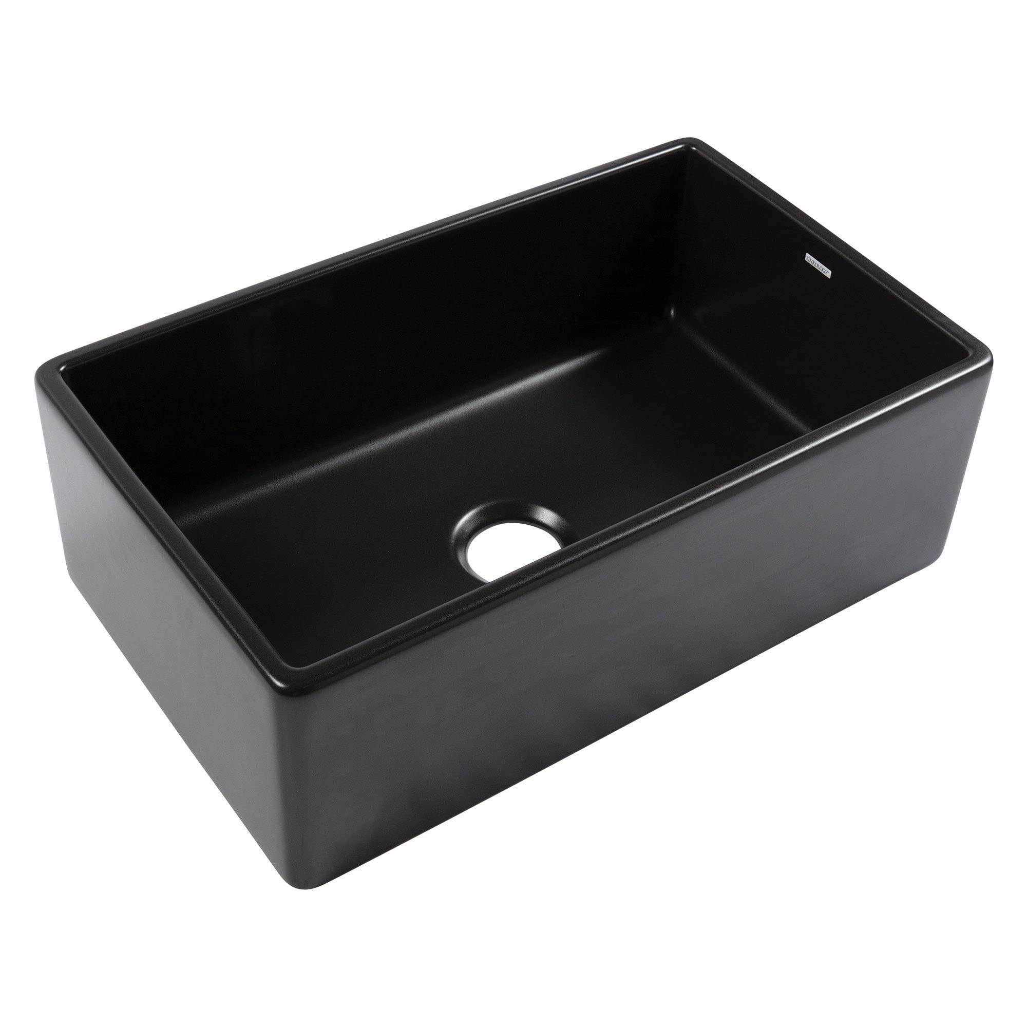 Matte Black 36" Single Bowl Farmhouse Apron Kitchen Sink and Drain Rectangle Scratch Resistant