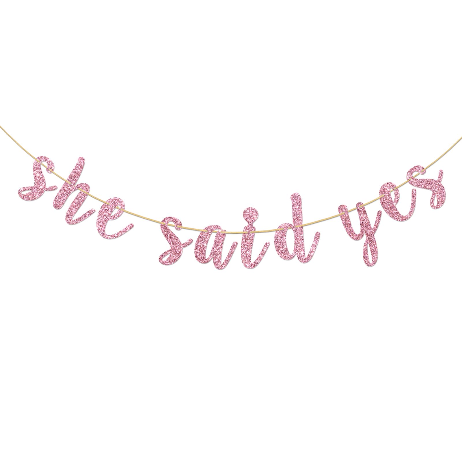 Dalaber She Said Yes banner,Engagement Wedding Bridal Shower Party Decorations,Pink Glitter Bachelorette Party Supplies