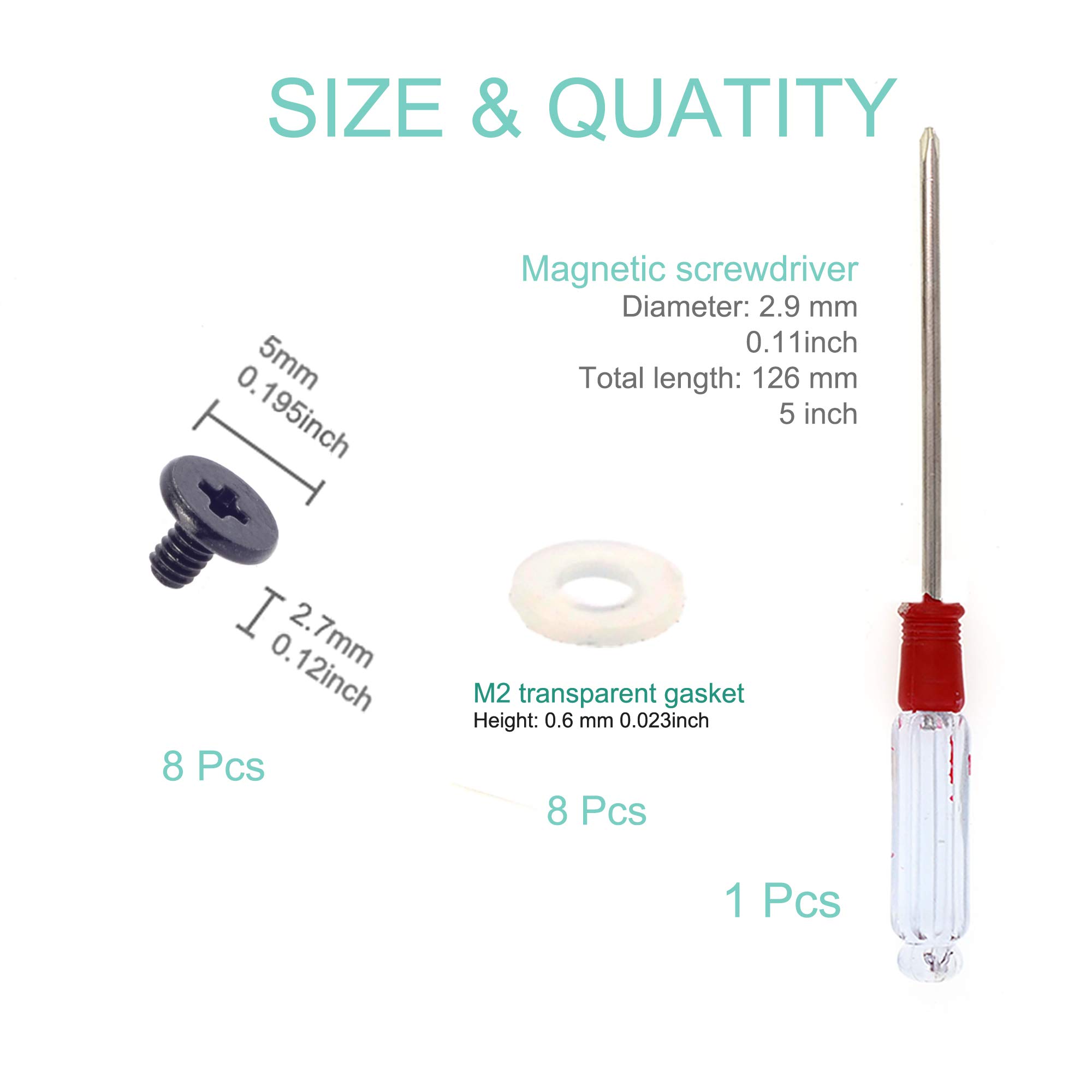 QTEATAK PCIe NVMe M.2 Black Mounting Screws Screwdriver Kit Compatible with Asus, Gigabyte, MSI, ASRock Motherboards