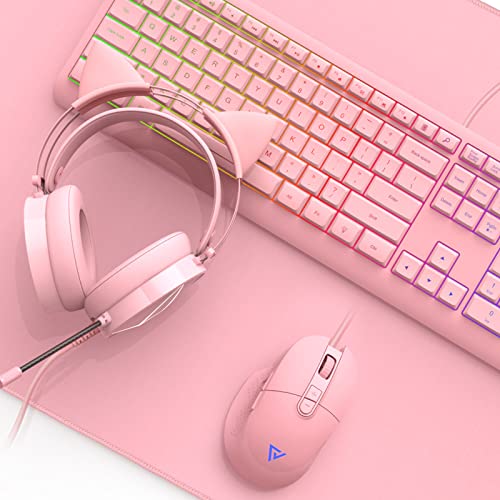 5-Star Compatible Inkjet Cartridge. Pink Keyboard and Mouse Combo & Pink Gaming Headset & Large Gaming Mousepad. 2 Pack Black