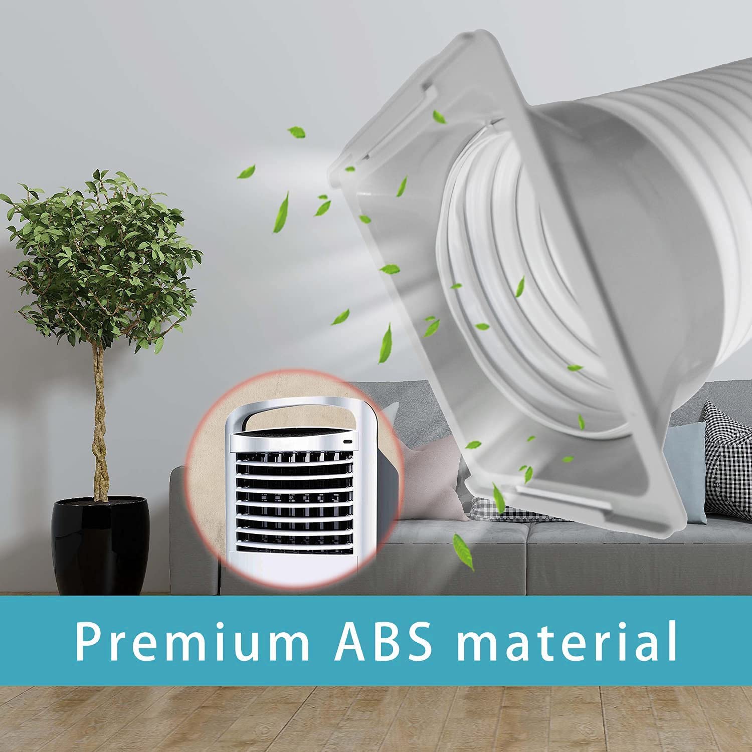 5.9 inch / 6 inch Portable Air Conditioner Exhaust Hose Coupler,Coupling,Window Adapter,A/C Unit Tube Connector Mobile Air Conditioning Accessories(Square to Round)