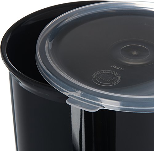 Carlisle FoodService Products Classic⢠Round Storage Container with Lid, 1.2 Quart Crock, Black