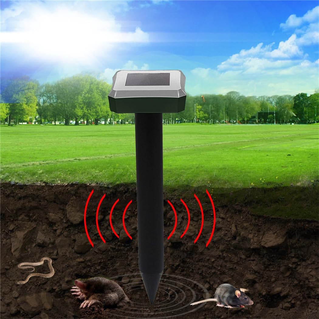 ADLLYA 8 Pack Mole Repellent Solar Powered, Waterproof Mole Repellent Chipmunk Repellent Outdoor, Gopher Repellent Ultrasonic Solar Powered for Groundhog Chipmunk Repeller, Lawn Garden W4, ADLLYA-Y2