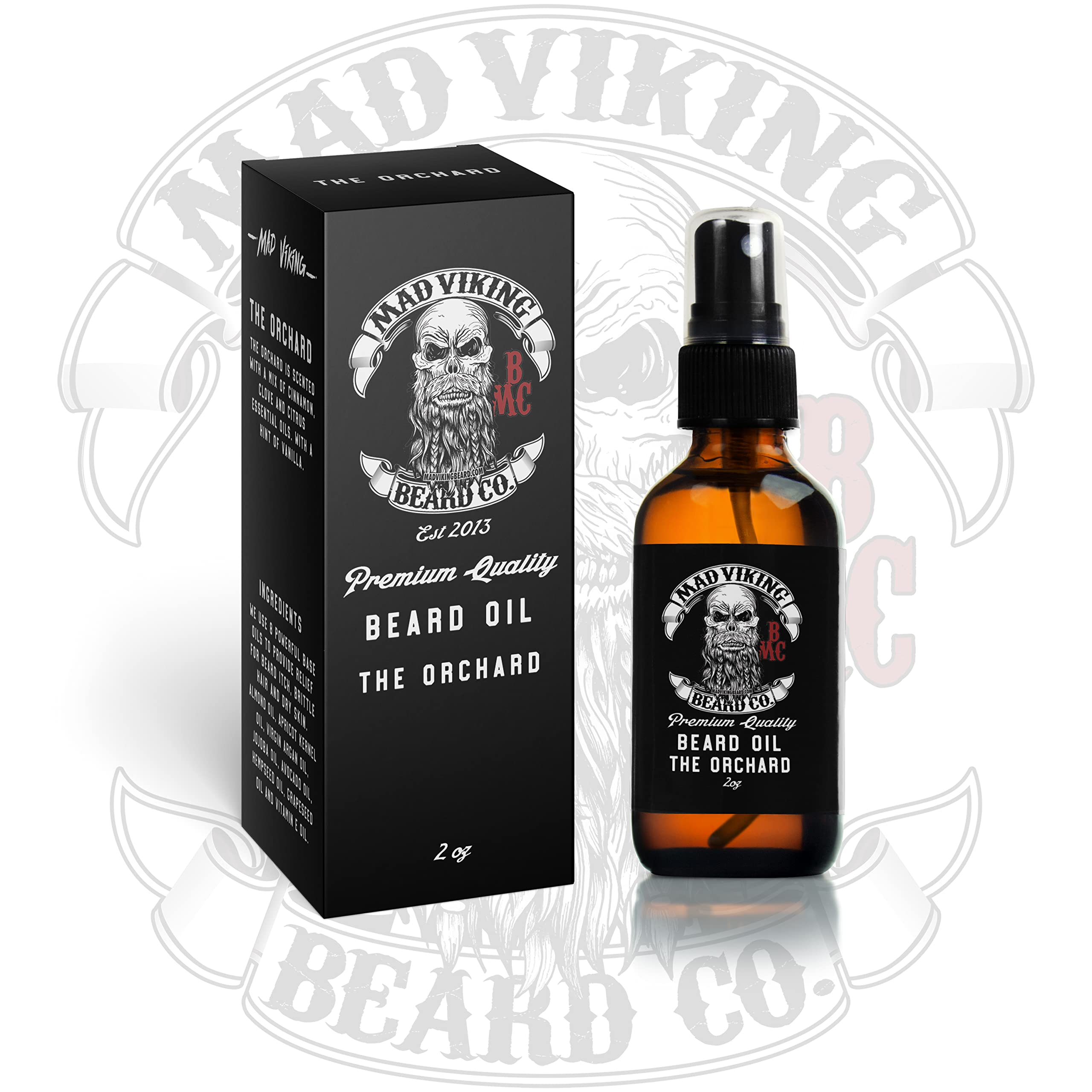 Mad Viking Beard Co. Premium Beard Oil for Men - Natural Beard Softener, Conditioner, and Skin Moisturizer - Reduces Beard Itch - For Thicker Looking Beards - Made in the USA