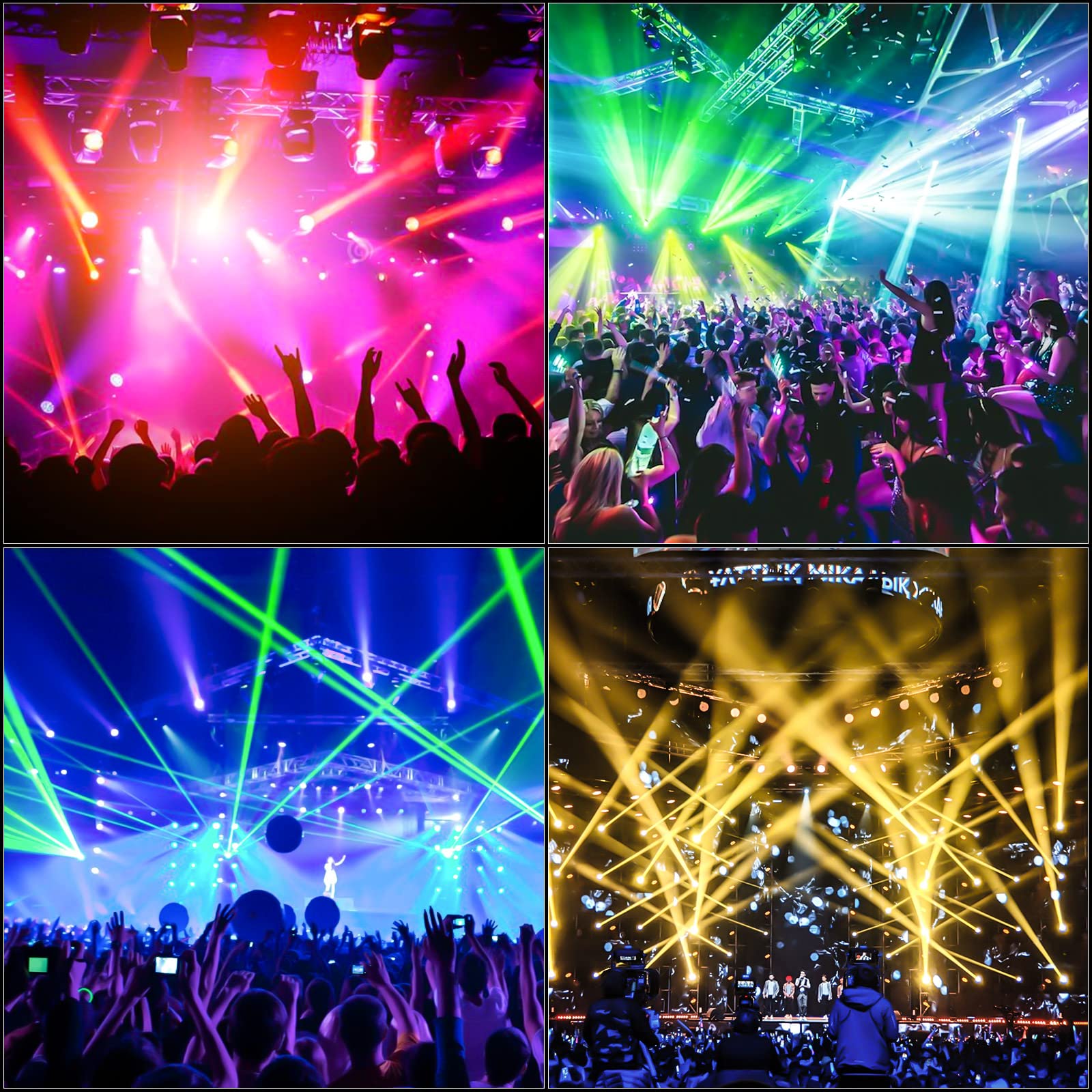 7R 230W Beam Sharpy Moving Head Light - 17 Gobos RGBW Beam Lights - 14 Colors Led Moving Head Light Dj Lights - 16CH DMX512 Sound Control for Church Wedding Disco Party