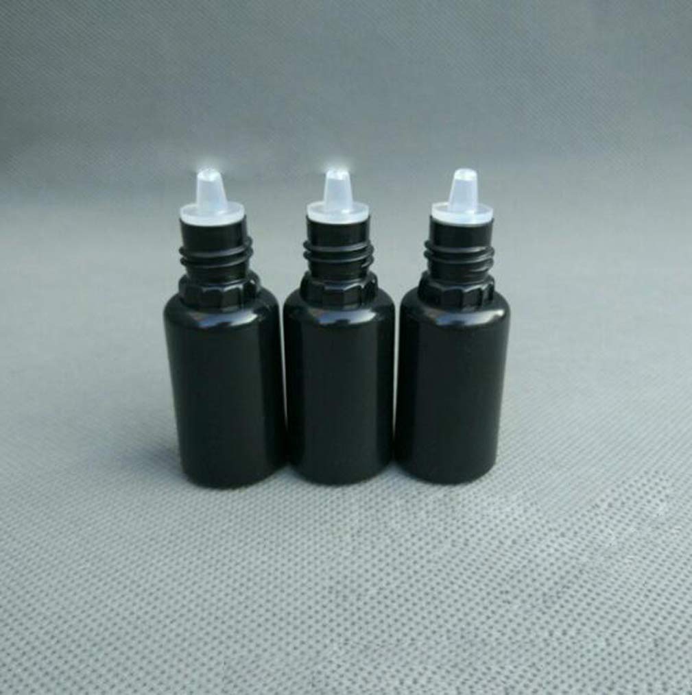 FZBNSRKO 50pcs 10 ml Black Plastic Empty Squeezable Dropper Bottles Eye Liquid Dropper Bottles with Muti-Color Caps
