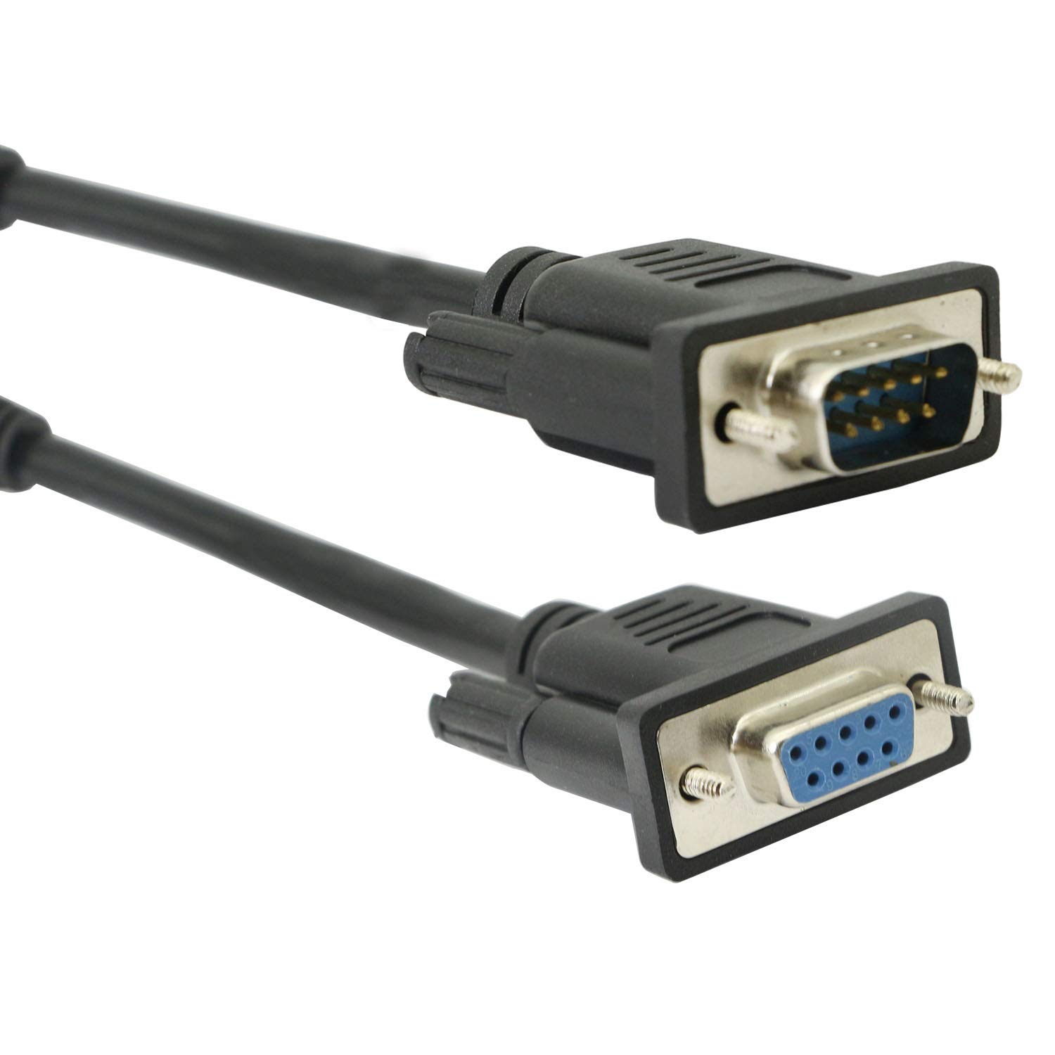 XMSJSIY DB9 RS232 to RJ45 Extender, DB9 9-Pin Serial Port Female&Male to RJ45 CAT5 CAT6 Ethernet LAN Extend Adapter Cable-2pcs (2-Cable)