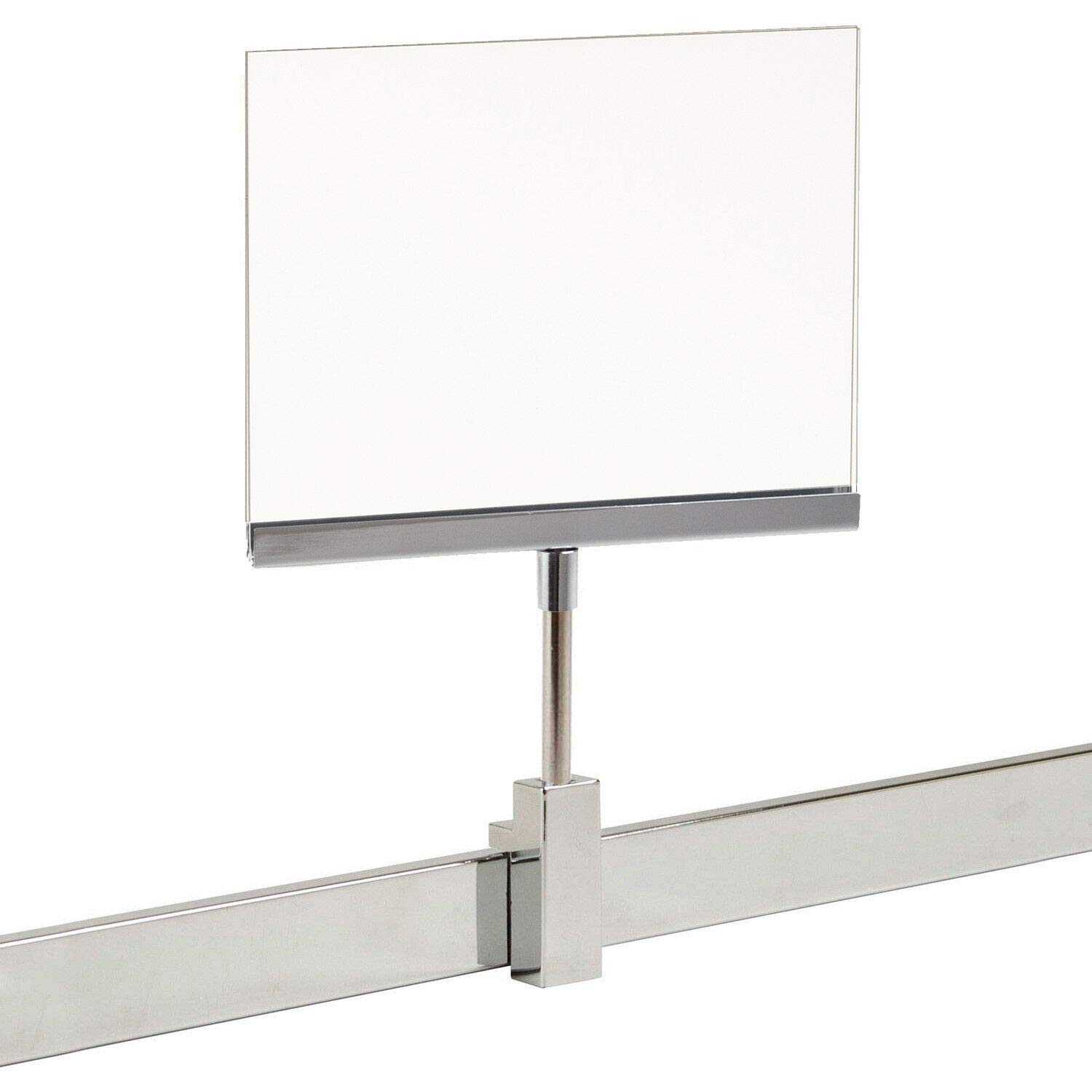 Rectangular Retail Rack 5.5" x 7" Acrylic Frame Magnetic Sign Holder Card Display, 10" H, 5 Pack