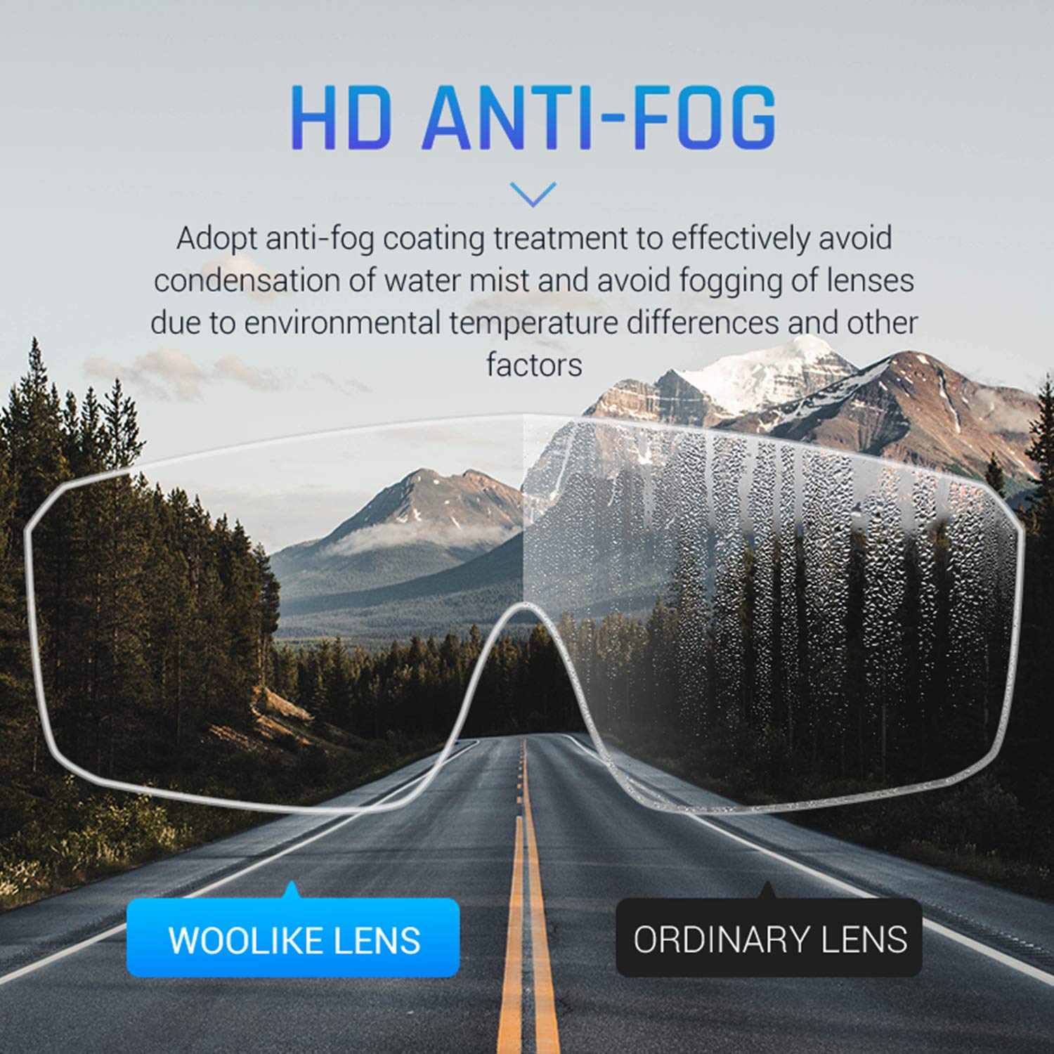 WOOLIKE 2-Pack Safety Glasses with Anti-fog lens Protective Eyewear Adjustable Frame Safety Glasses