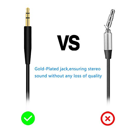 Replacement Audio Cable Cord Wire Compatible with Bose SoundTrue Soundlink Bose Quietcomfort 25 QC25 QC35 QC35II QC45 NC700 On-Ear 2 OE2 OE2i Headphones (No Mic)