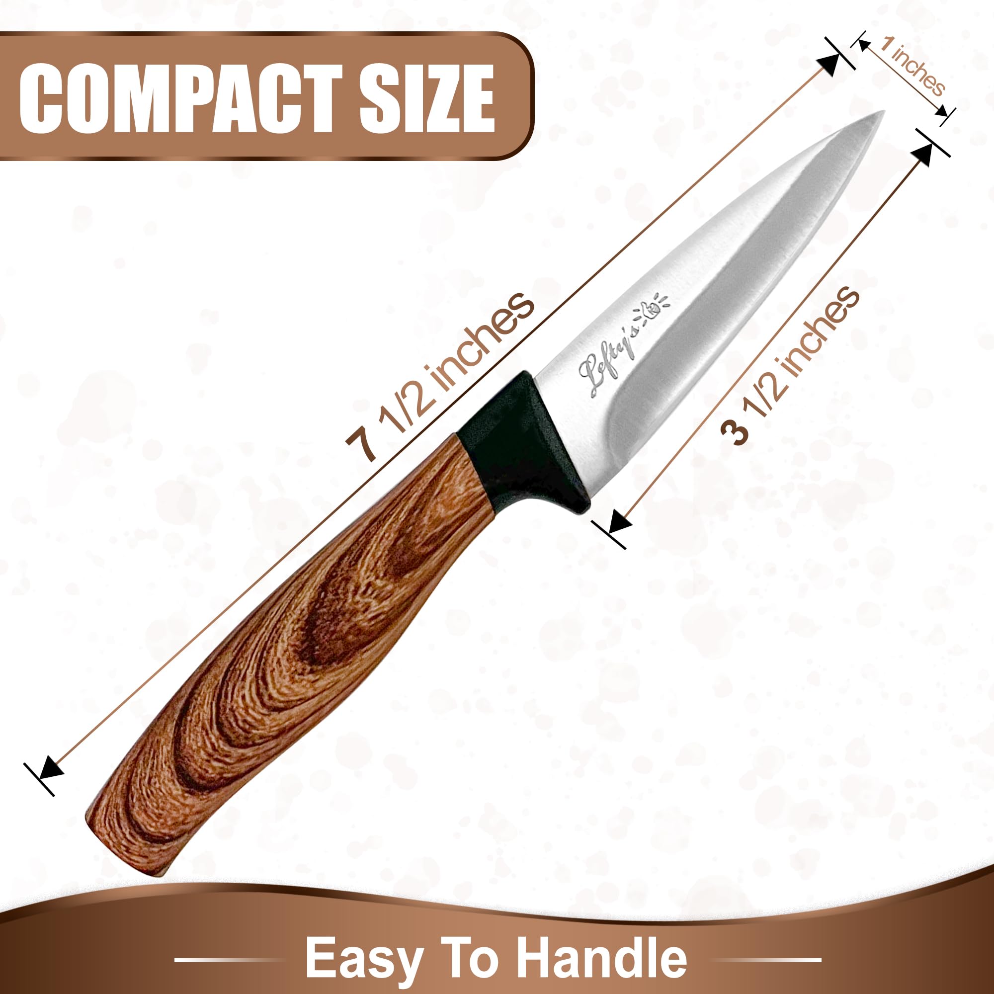 Lefty’s Left Handed Paring Knife - Stainless Steel Durable Blade - Extra Sharp - Great for Cutting, General Purpose, Kitchen items - Gifts for Left-Handed People, Lefty, Adults, Chef Man and Women