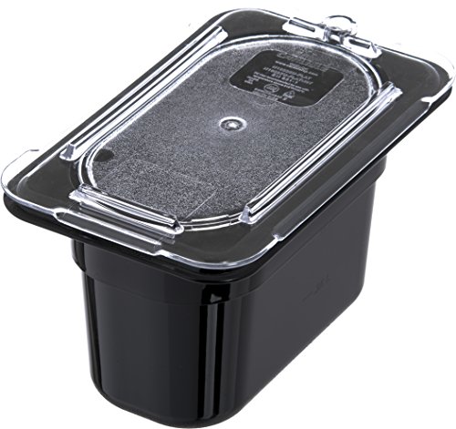Carlisle FoodService Products 3068703 Plastic Food Pan, 1/9 Size, 4 Inches Deep, Black (Pack of 6)