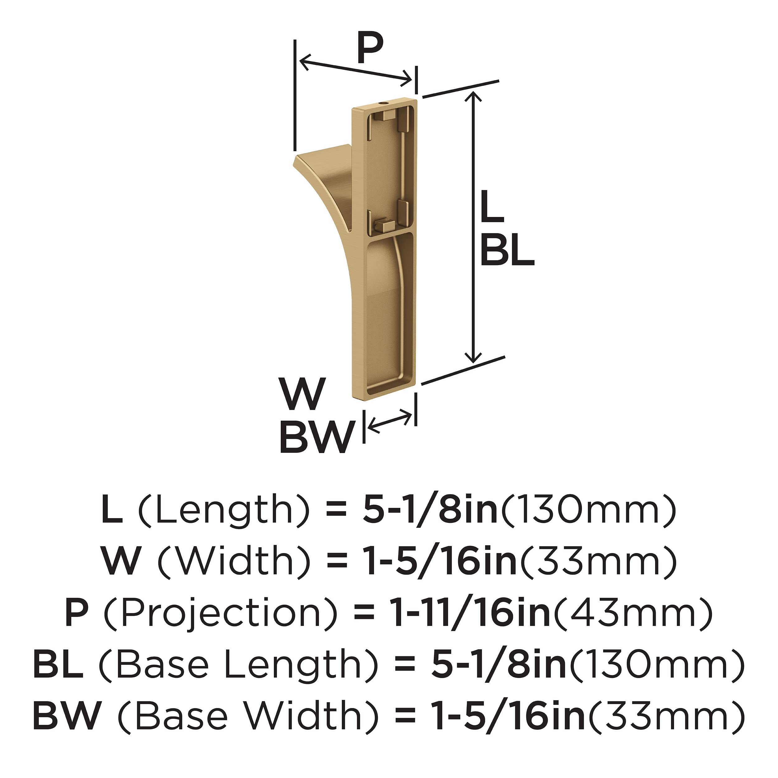 Amerock HBX37014CZ | Apex Single Prong Decorative Wall Hook | Champagne Bronze Hook for Coats, Hats, Backpacks, Bags | Hooks for Bathroom, Bedroom, Closet, Entryway, Laundry Room, Office