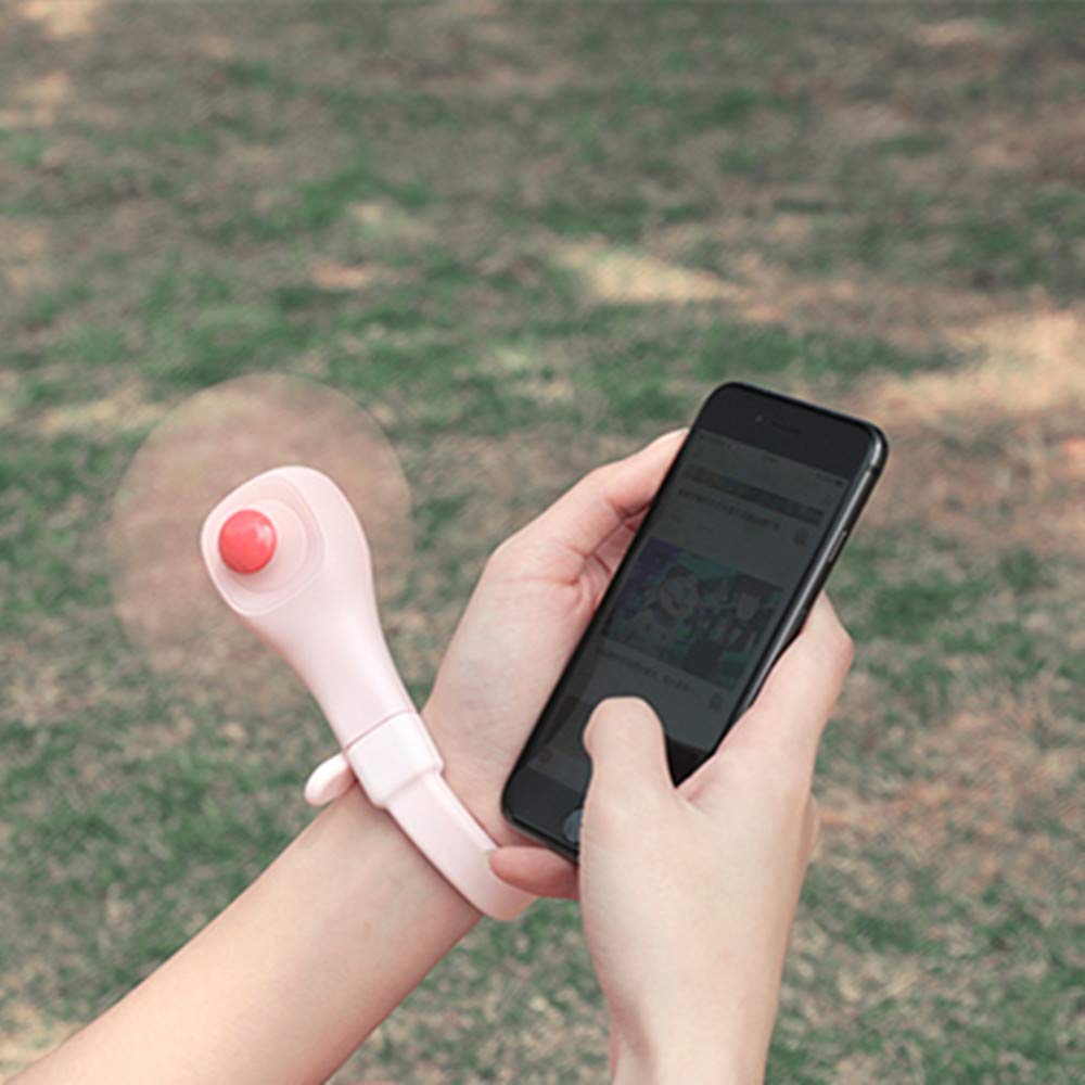 Kbinter Woman Man Boy Girl Mini Handheld Stroller Fan, 500mAh Portable Baby Car Seat Fan Flexible Tripod Fix Clip on Stroller, USB or Battery Powered Rechargeable Desk Fan 2 PACK (BLUE+PINK)