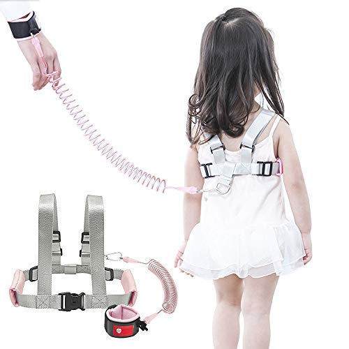 OFUN Toddler Leash for Walking, Anti Lost Wrist Leash for Child Safety, Toddler Safety Harness Leash, Kids Leash Harness for Girls 6.6ft, Pink