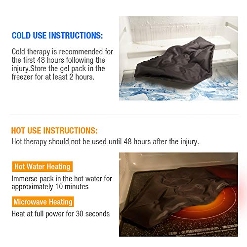 ARRIS Ice Pack Wrap for Ankle, Soft Foot Brace with Reusable Flexible Gel Pack for Heel Injuries, Bursitis, Pain Relief, Plantar Fasciitis, Achilles Tendonitis and Ankle Sprain, Swelling