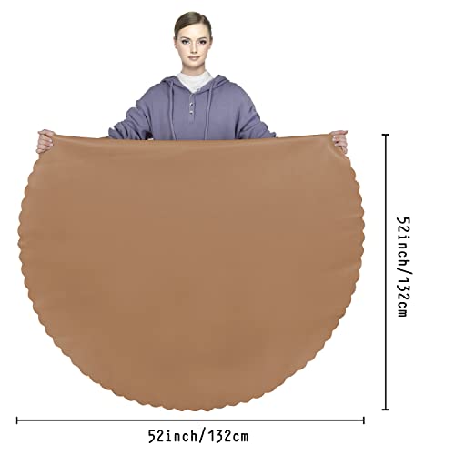 Brite Tools Premium Leather Splat Mat Under High Chair 52β Anti-Slip Bonded Suede Backing Wipeable Waterproof Stain Spill Resistant Floor Cover Portable Baby Drop Table Cloth Blanket (Brown (Round))