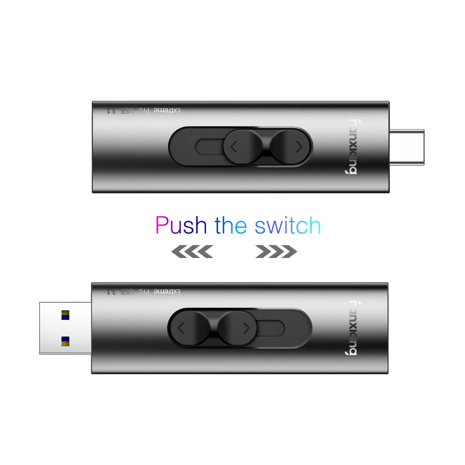 512GB USB SSD Solid State Flash Drive 550MB/s Super-Fast Transfer Speed USB 3.2 Gen1 Dual Interface USB Type-C Thumb Drive Memory Photo Stick for OTG Type-C Android Phone, PC, Mac, Laptop(Silvergray)