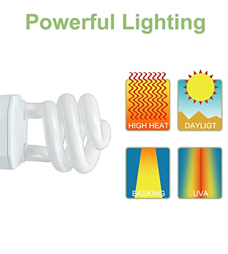 BOEESPAT UVB Reptile Light 10.0, 23W Desert UVA UVB Bulb for Reptiles, Compact Desert Terrarium Lamp, Reptile UVB Light Bulb for Bearded Dragon, Lizard, Tortoise, Snake, Gecko