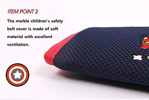 Marble Hero Kids Car Seat Safety Belt Cover, 1P, Spider Man Black#