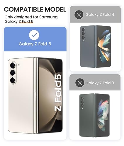 Caka Case Designed for Galaxy Z Fold 5 Case with Screen Protector, 360°Ring Magnetic Kickstand & Camera Cover & Hinge Protector for Samsung Galaxy Z Fold 5 Phone - Navy Blue
